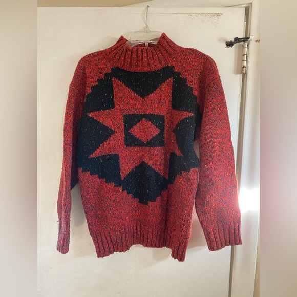 lizwear | Sweaters | Lizwear Vtg Aztec Southwest Thick Knit Mockneck ...